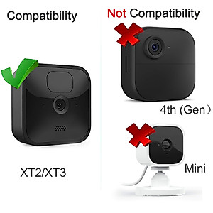 Updated Version Uogw 2 Pack Solar Panel Charge Compatible with Blink Outdoor (3rd Gen)/Blink XT/XT2 Outdoor Camera,with Internal 2500mAh Rechargeable Battery,Weather-Resistant Aluminium Alloy-Black