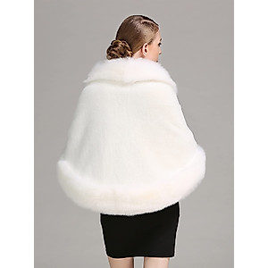 BEAUTELICATE Women's Faux Fur Shawl Wrap Stoles for Bridal Wedding Dresses