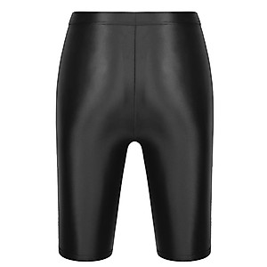 Daenrui Men Oil Silk Gym Yoga Sport Biker Shorts Short Leggings Tight Athletic Compression Shorts Black X-Large