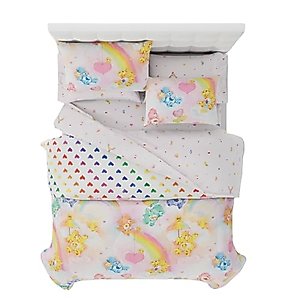 Franco Care Bears Classic Retro Rainbow Bedding 7 Piece Super Soft Comforter and Sheet Set with Sham, Queen, (100% Official Licensed Product) Collectibles