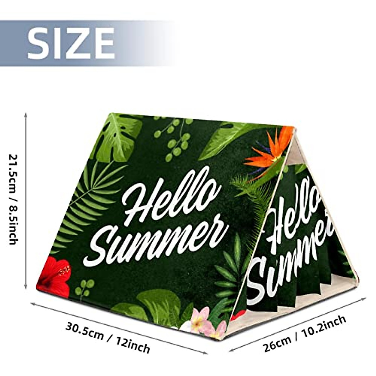 Y-DSIWX Guinea Pig Hideout Cozy Hamster House Cave for Bunny Chinchilla Hedgehog Small Animal Hello Summer Tropical Palm Leaf