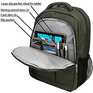 Green Laptop Backpack 15-inch Anti-Theft Made for Lenovo IdeaPad, ThinkPad, ChromeBook, Legion, ThinkBook, Creator, Yoga