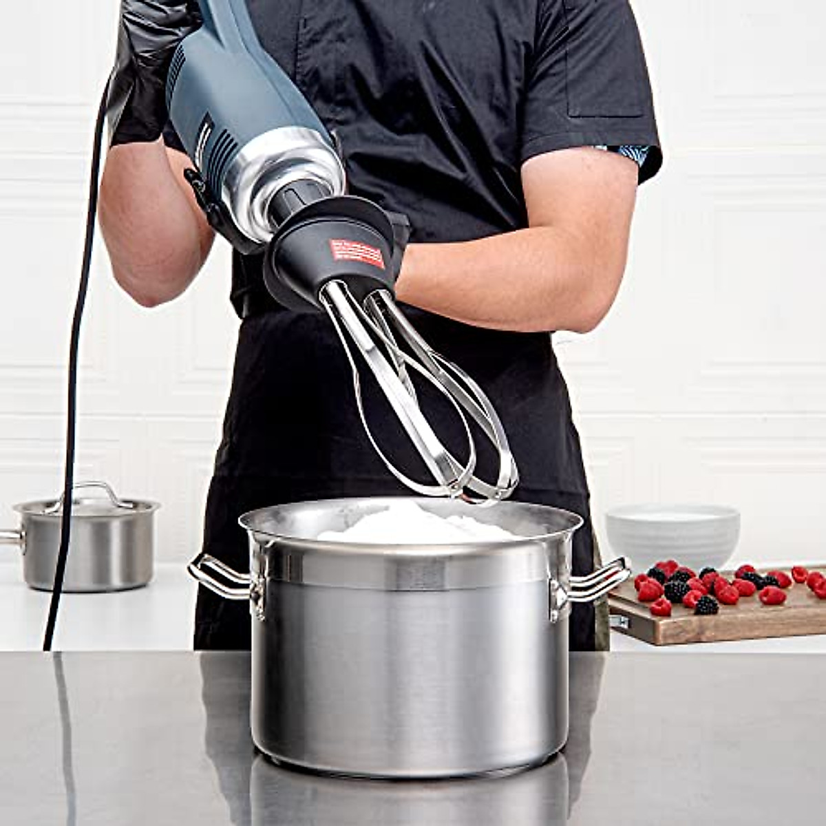Restaurantware Hi Tek Stainless Steel Whisk - Fits Variable Speed Immersion Blender - 10" - 1 count box,Silver