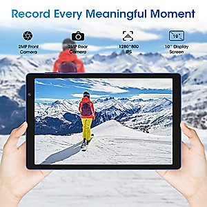 WeTap Android Tablet 10 inch Tablets丨 M10 Android 12 OS, 2+32GB Memory, Dual Camera Android Tablet, 1280x800 IPS Display Tablets, Quad-Core Processor, 6000 Mah Battery Bluetooth WiFi (Dark Blue)