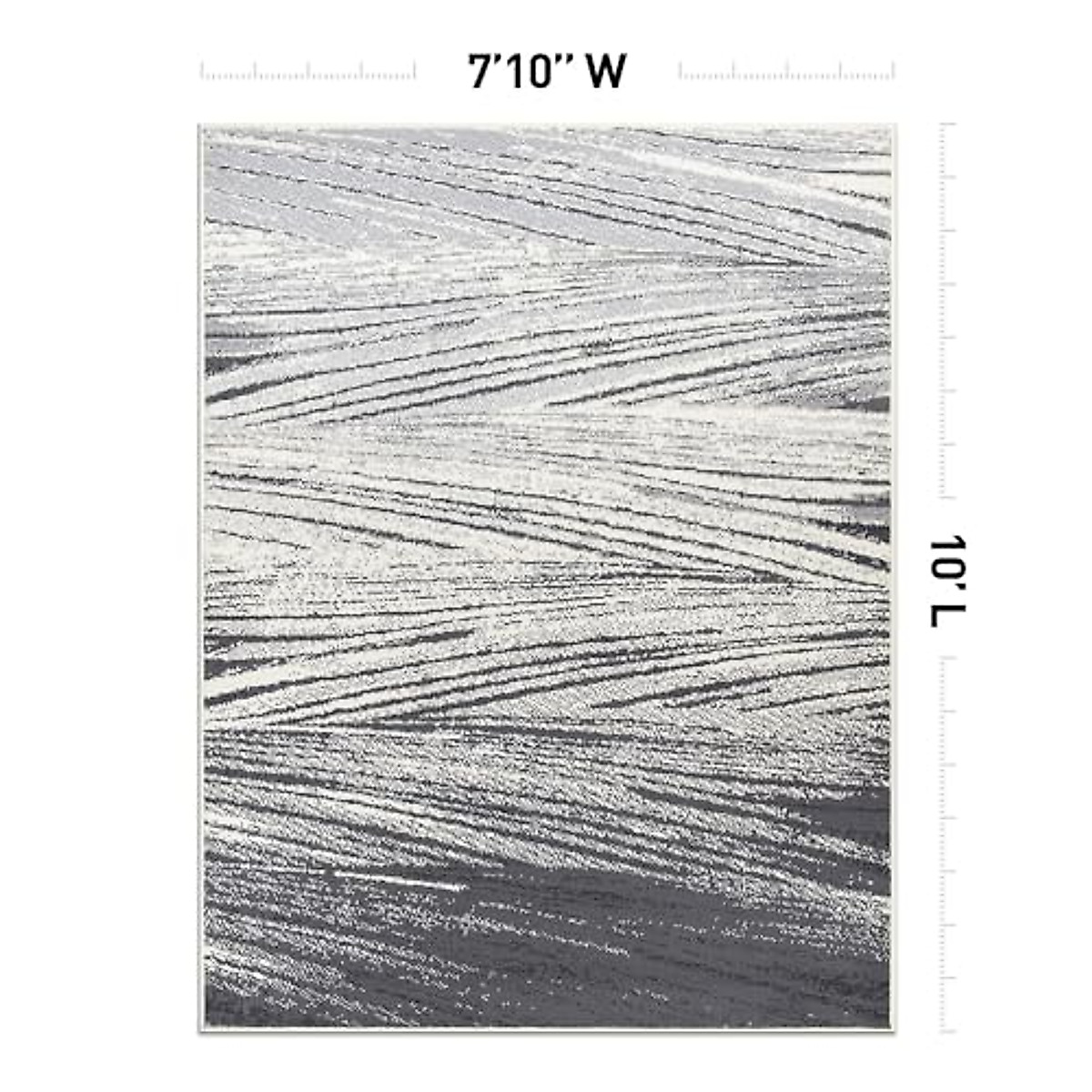 Rugshop Contemporary Distressed Abstract Soft Area Rug 8' x 10' Gray