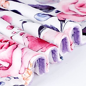 Pea Pod 30'' x 40''Baby Blankets, Super Soft Floral Minky Toddler Newborn Blanket for Boys Girls, Dotted Backing, Double Layer, Crib Receiving Blanket for Nursery/Stroller/Toddler Bed/Baby Carseat