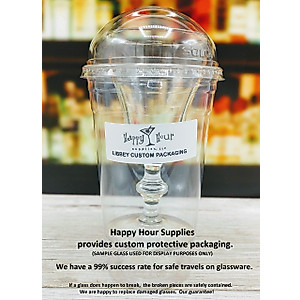 Set of 6 Libbey 231 Heavy Base 15.5 oz Stemless Wine Glass w/Signature Cocktail Picks