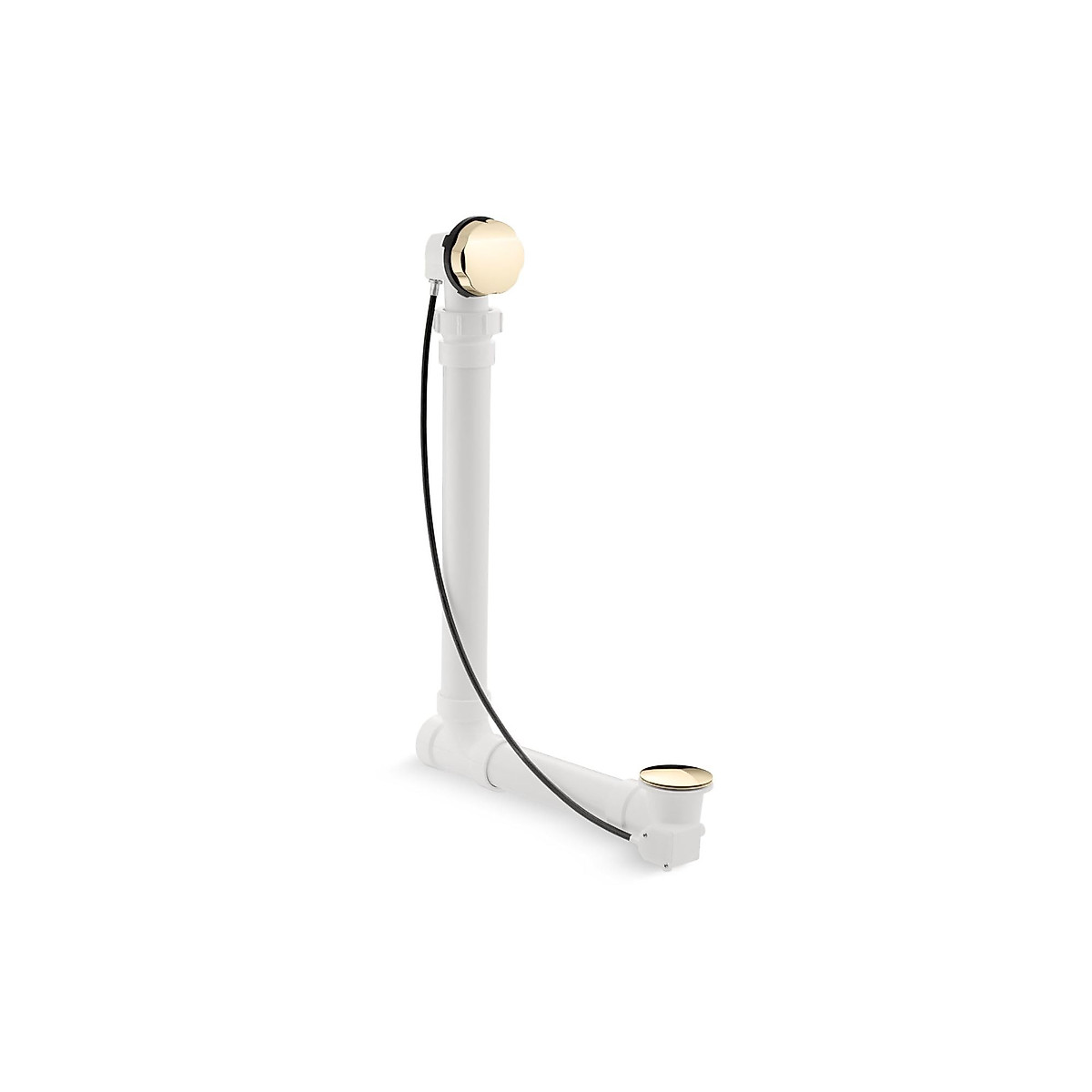 Kohler K-7213-2MB Clearflo 1 1/2" Bath Cable Drain with PVC Tubing, Vibrant Moderne Brushed Brass