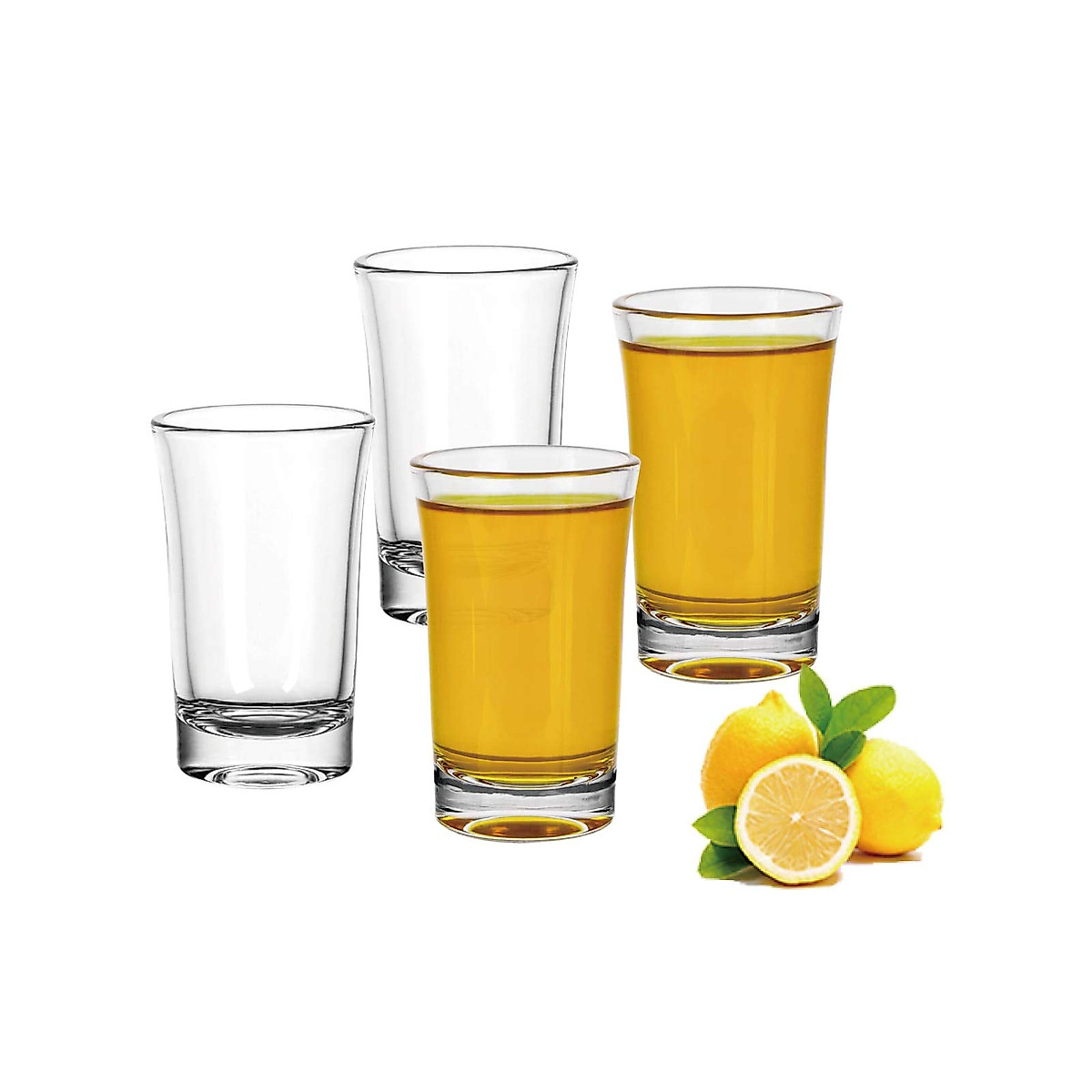 Ader Products Clear Shot Glasses - Set of 12-1.5 Ounce - Heavy Base Round Shooter Glass Set