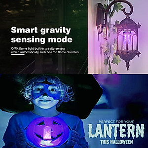 LeiNetfor Upgraded LED Flame Light Bulbs, 4-Mode Flickering Light Bulbs with Gravity Sensor, E26 Fire Light Bulb for Porch Party Patio Home Halloween Christmas Indoor Outdoor (Purple, 1)