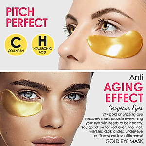 Cedlize Under Eye Collagen Patch, 24K GOLD ANTI-AGING MASK, Pads For Puffy Eyes & Bags, Dark Circles and Wrinkles, With Hyaluronic Acid, Hydrogel, Deep Moisturizing Improves Elasticity, 30 PAIRS