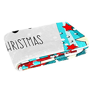 Chocolate Cookies Red Coffee Cup and Christmas Tree Prints Soft Warm Cozy Blanket Throw for Bed Couch Sofa Picnic Camping Beach, 150×100cm