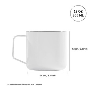 PYD Life Sublimation Kids Tumblers Coffee Cups 12 OZ White Stainless Steel Milk Mugs Coffee Travel Camping Outdoor Mugs for Cricut Mug Press Tumbler Press Sublimation Print 4 Pack