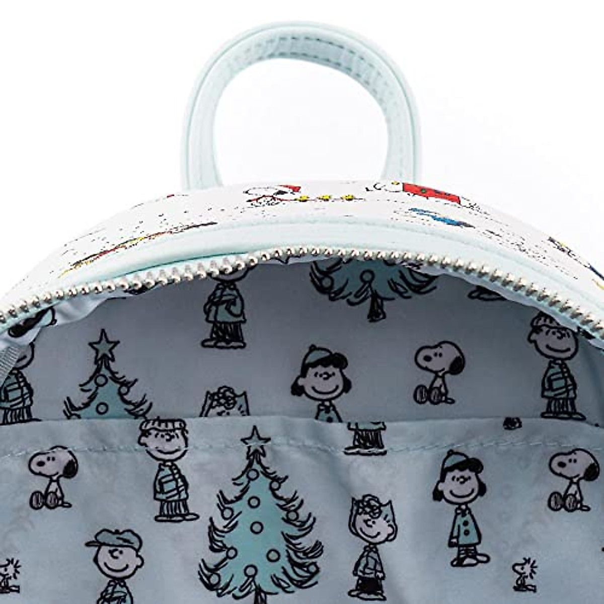 Loungefly Peanuts Happy Holidays All Over Print Womens Double Strap Shoulder Bag Purse