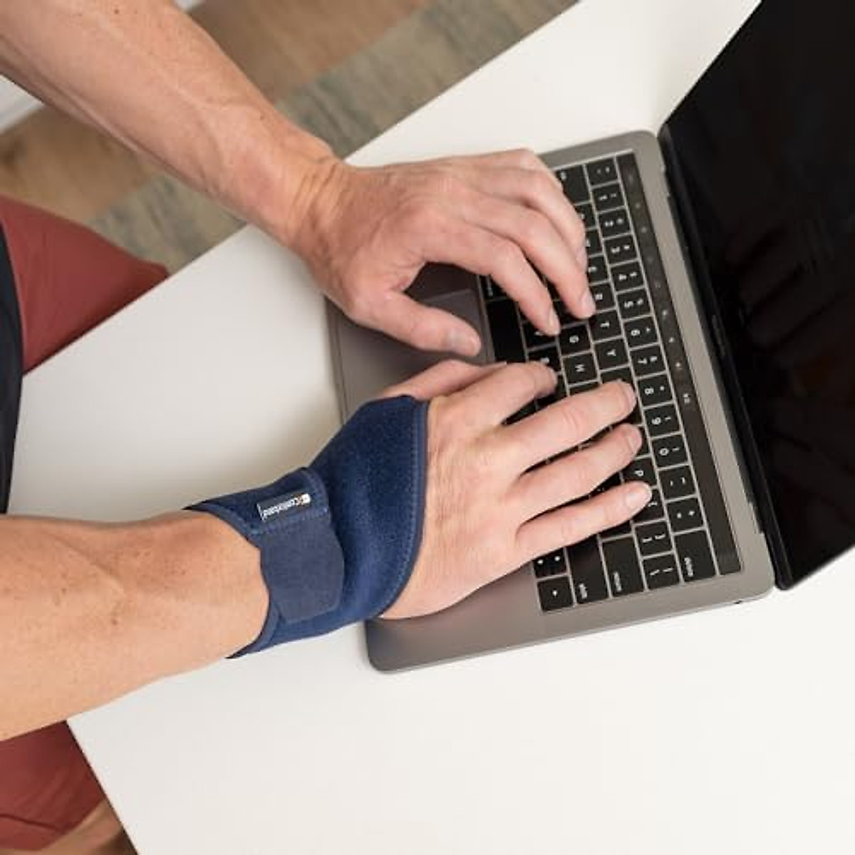 Comforband Adjustable Wrist Brace - for Joint Pain, Arthritis, Sprains, Strains, Instability, Gym, Sports, Golf, Tennis, Basketball - Adjustable Compression - One Size – fits left or right hand