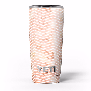 Design Skinz The Apricot Grunge Surface with Chevron - Skin Decal Vinyl Wrap Kit Compatible with The Yeti Rambler Cooler Tumbler Cups