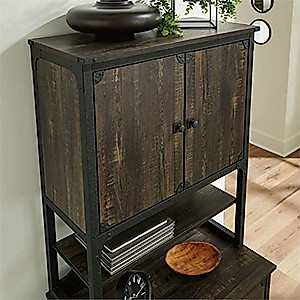 Sauder Steel River Industrial Hutch for Cabinet in Carbon Oak, Carbon Oak Finish