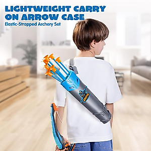 JOYIN LED Bow and Arrow for Kids, Light Up Archery Toy Play Set with Suction Cups Arrows, Targets & Arrow Case, Indoor and Outdoor Hunting Play Gift Toys for Boys Girls 3-12