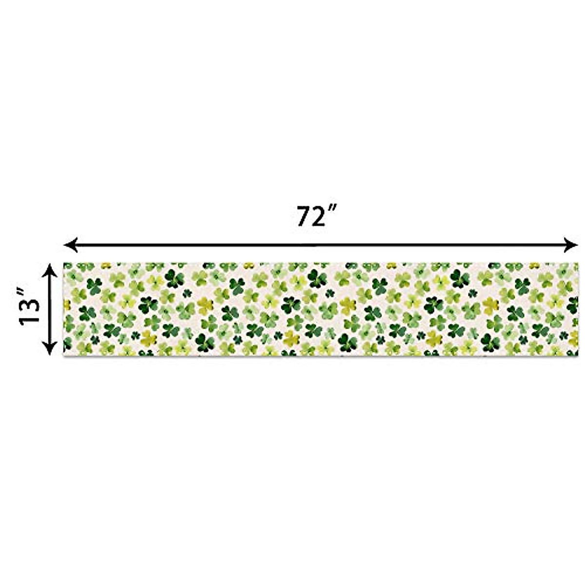 St. Patrick's Day Table Runner, Spring Green Shamrock Table Runners for Kitchen Dining Coffee or Indoor and Outdoor Home Parties Decor 13 x 72 Inches