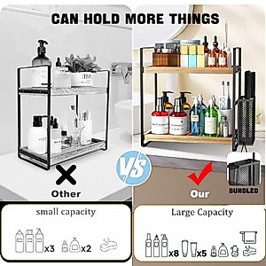 LEMIKKLE Bathroom Countertop Organizer, Bathroom Counter Perfume Tray and Vanity Organizer,Skincare Organizers for Vanity with Basket,Storage Organizers for Bathroom, Kitchen, Dresser