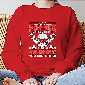 Plumber Sweatshirt Gift for Plumbers Who Fear God and Love Their Wives Navy Muticolor Unisex Sweatshirt