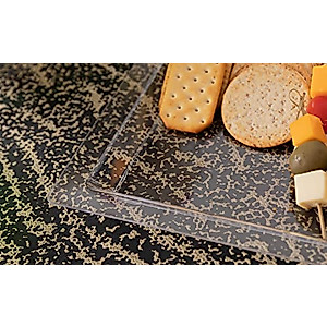 PARTY BARGAINS 16" x 11" Plastic Serving Trays - (4 Pack) Disposable Clear Plastic Trays, Excellent for Weddings, Buffets, Birthday Parties