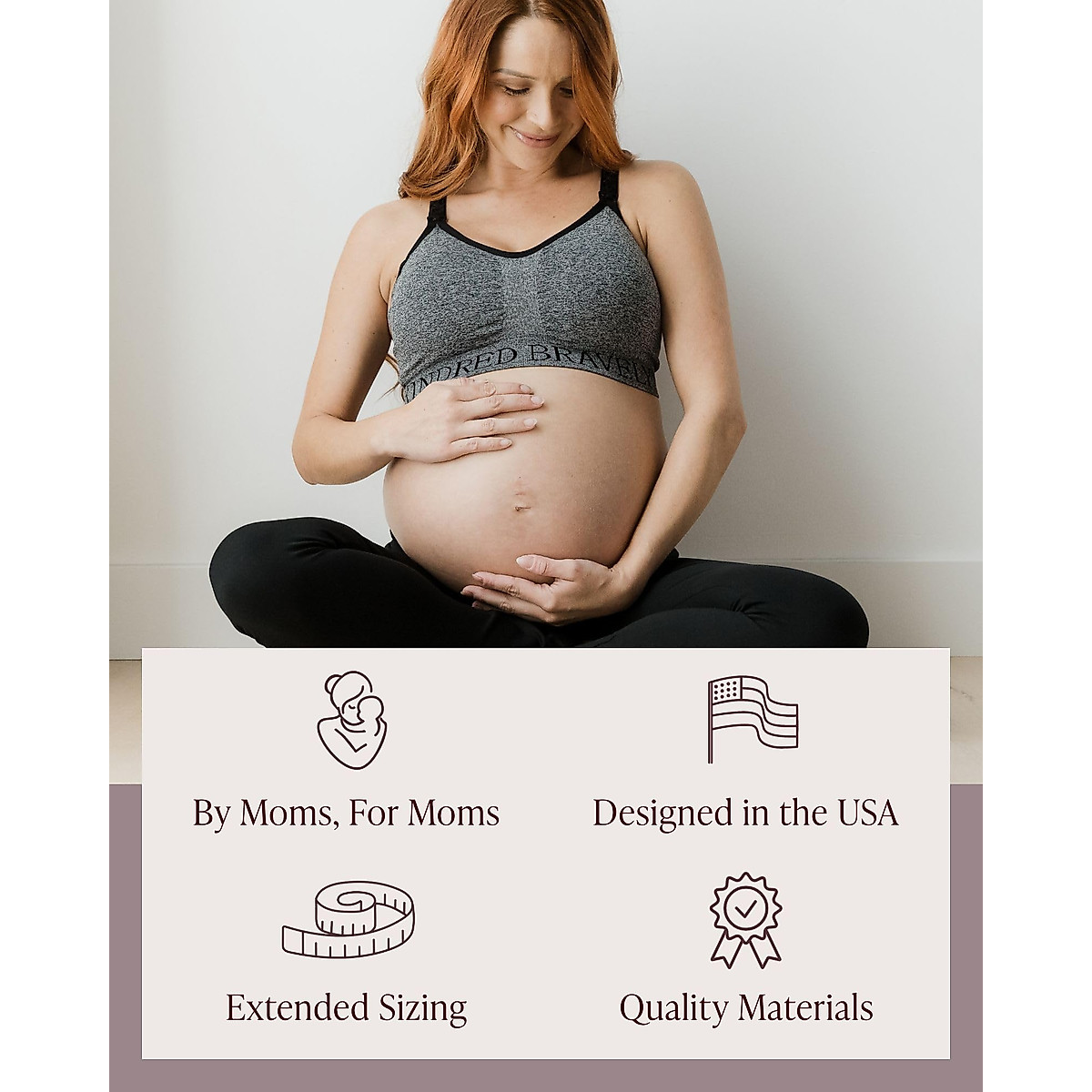 Kindred Bravely Sublime Nursing Sports Bra for Breastfeeding | Maternity Bras for Pregnancy, Nursing Bras for Breastfeeding (Grey Heather, Large)