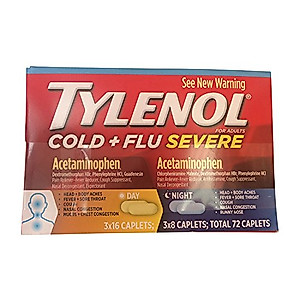 Tylenol Cold and Flu Severe Day and Night - 3 pack (Total 72 Caplets)
