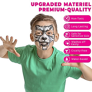 ColorMaster Face and Body Paint (water-based) Black (30gm) Non-Toxic High-Quality Paint for Children and Adults Halloween Makeup, Costumes, Festivals