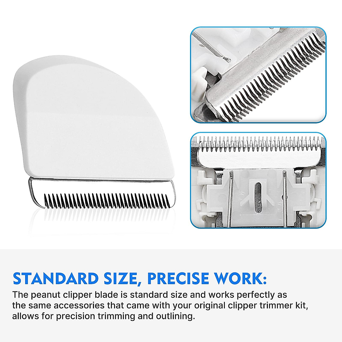 2 Pack Peanut Clipper Replacement Blade, Snap-On Replacement Blade for Wahl Peanut Hair Clipper #2068-300, White