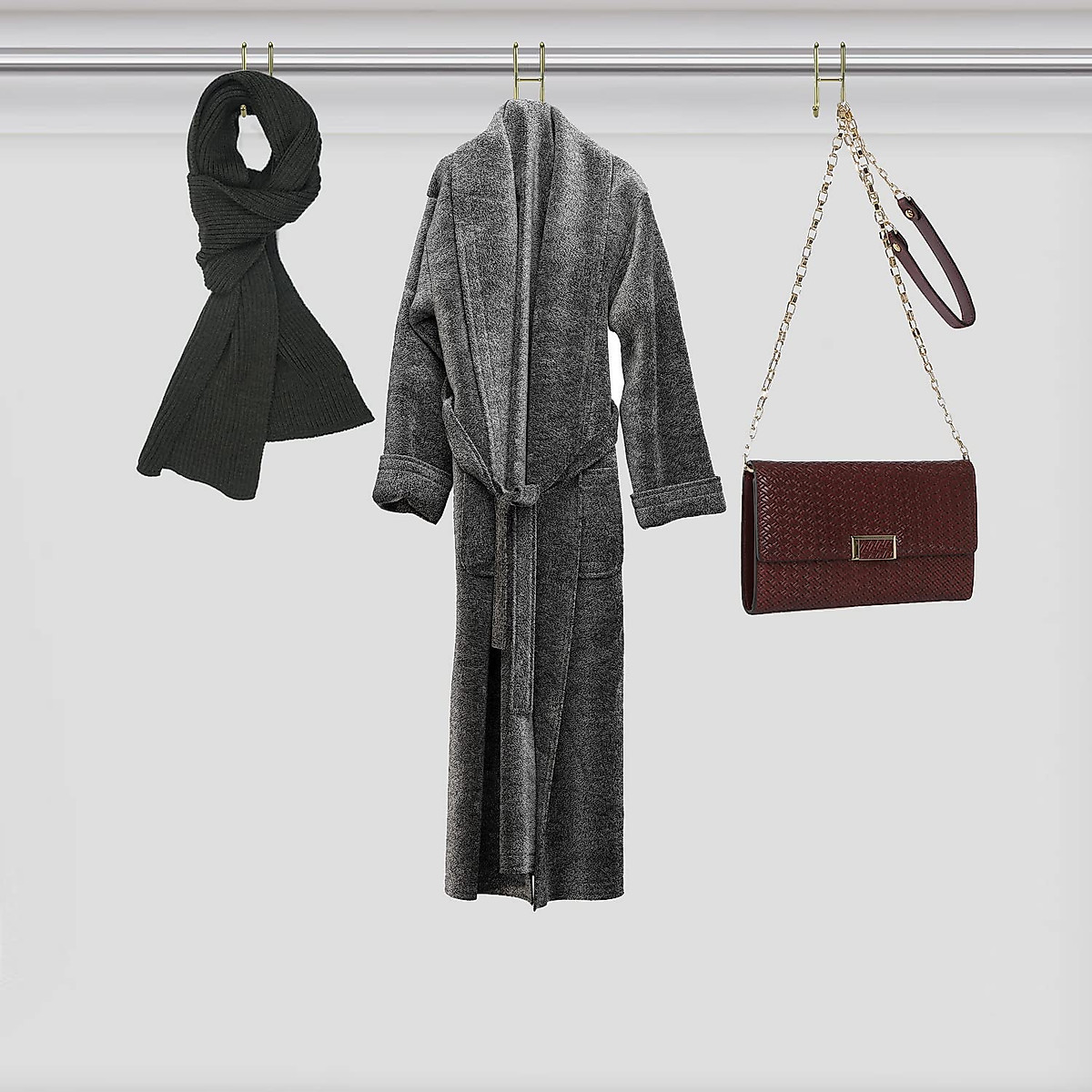 4 Pack Shower Glass Door Hook, Golden Towel Hooks for Bathroom, 304 Stainless Steel Rack Hooks Drilling-Free Hanger