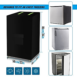 ZUYIYI Mini Chest Freezer Cover, Outdoor Deep Freezer Cover Freezer Protector for 3.5 Cubic Feet 420D Oxford Waterproof Dustproof Sun-Proof Electric Smoker Cover 23"L x 23"W x 34"H, Black