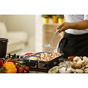 DOBADN Stove Top Flat Griddle, 18'' x 10'' Nonstick Double Burner Griddle Pancake Griddle for Gas Grill or Electric Stovetop, Aluminum