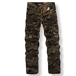 MNXOIA Military Style Army Combat Uniform Camouflage Pants Men's Camo Train Tactical Cargo Pants Casual Cotton Pants Gray Camo 38