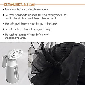 Lady Church Derby Dress Cloche Hat Fascinator Floral Tea Party Wedding Bucket Hat S051 (Black)