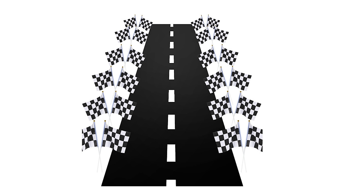 Exciting 13ft Racetrack Mat & Racing Flags for Parties