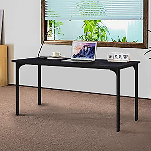 YSSOA 47 Inch Home Office Computer Desk for Working, Studying, Writing or Gaming, Black