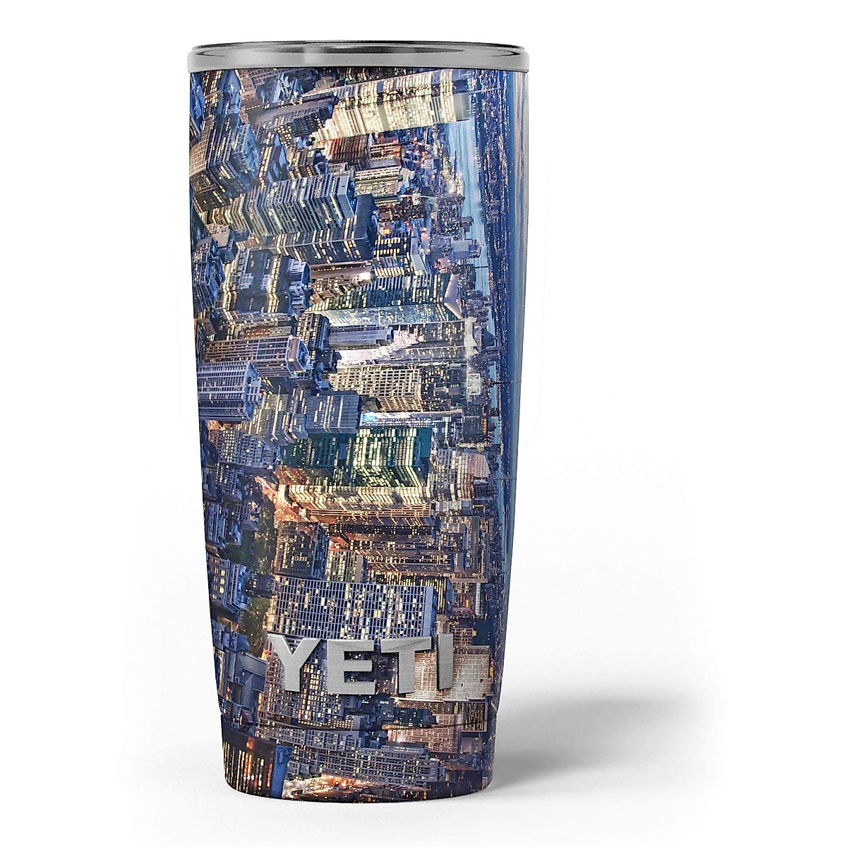 Design Skinz Night Aerial NYC - Skin Decal Vinyl Wrap Kit Compatible with The Yeti Rambler Cooler Tumbler Cups