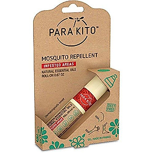 PARAKITO Roll-on Gel Mosquito Repellent for Kids & Adults | w/Vitamin E & Citronella Oil | Travel Size Bug Repellent for Hiking & Camping Accessories | DEET-Free Protection (0.67 oz)