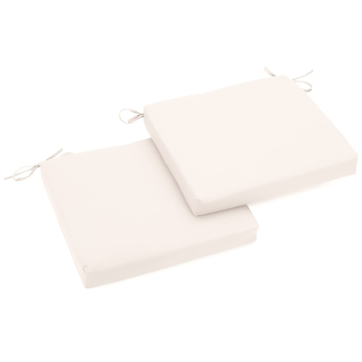 Blazing Needles, L.P. Indoor Twill Chair Cushion, 20" x 19", Eggshell, 2 Count