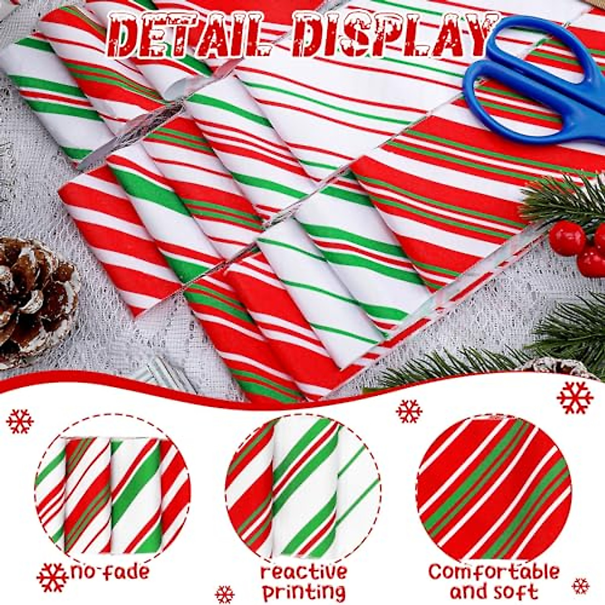Ganeen 100 Pcs Christmas Fabric Patchwork Roll Quilting Fabric Roll up Fabric Quilting Strips, 2.55 Inch Candy Elements Roll up Fabric Patchwork Fabric for Xmas Sewing DIY Crafts