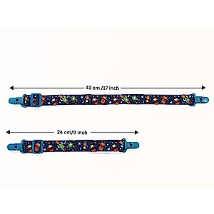 CrescentBay Adjustable Baby Bib Clip, Clips at Both Ends, Anti-Drop & Anti-Loss (Blue)