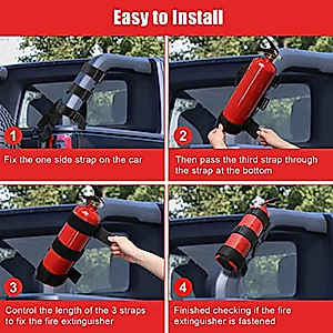 Luxiv Fire Extinguisher Mount Holder for Jeep, 3rd Party Accessory for Jeep Wrangler Fire Extinguisher Holder Roll Bar Fire Extinguisher Strap for Jeep Wrangler CJ, YJ, TJ, LJ, JK, JKU, JL, JLU