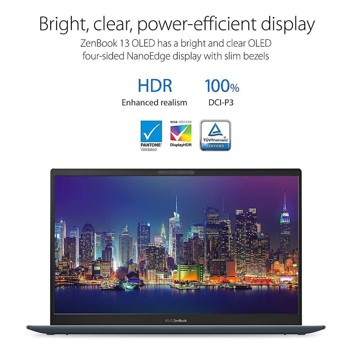 ASUS ZenBook 13 Ultra-Slim Laptop, 13.3” OLED FHD NanoEdge Bezel Display, AMD Ryzen 7 5700U, 8GB LPDDR4X RAM, 512GB PCIe SSD, NumberPad, Wi-Fi 5, Windows 10 Home, Pine Grey, UM325UA-DS71