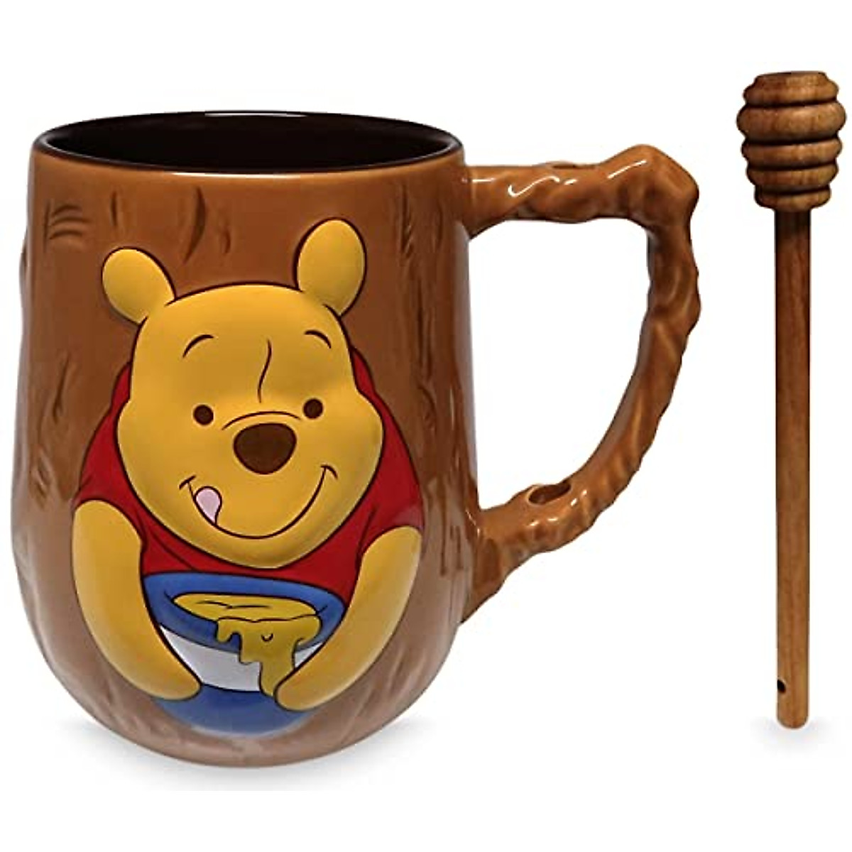 Disney Parks Exclusive - Ceramic Coffee Mug - Winnie the Pooh Sculpted with Honey Stick Stirrer, 25 ounces