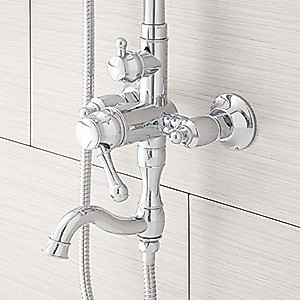 Signature Hardware 939624 Dolwick Exposed Shower System with Rain Shower Head, Hand Shower, and Hose - Rough In Included