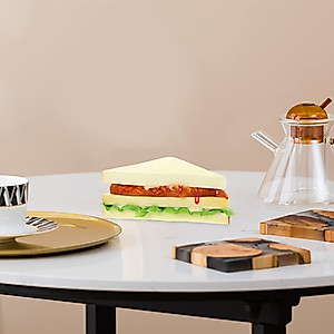 ABOOFAN 2pcs Artificial Sandwich Simulated Vegetable Sandwich Faux Sandwich Fake Food Model Kitchen Photo Prop for Easter Home Party Decoration