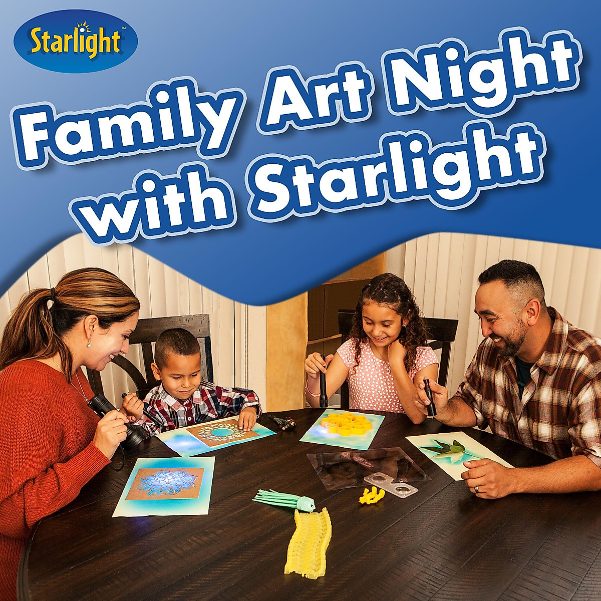 Starlight Cyanotype Kit Deluxe | Instant 8"x10" Cyanotype Paper – No Water Needed | 20 Sheets of Sun Paper, UV Flashlight & Art Stencils | Sun Printing Kit for Kids, Crafts & Science