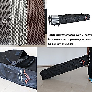 UNIQUECANOPY 8'x8' Pop Up Canopy Tent Commercial Instant Shelter, with 4 Removable Zippered Side Walls and Heavy Duty Roller Bag, 4 Sand Bags White