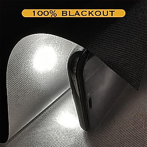 Portable Blackout Curtains, Blackout Shades with 30 Pairs of Velcro and 15 Pieces of Invisible Adhesive,100% Blackout Material Blackout Blinds for Baby Nursery, Bedroom or Travel Use(79" x 57")